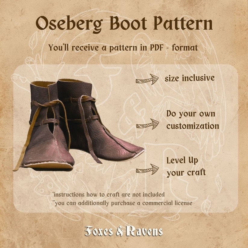 Oseberg Boot Pattern – Foxes and Ravens