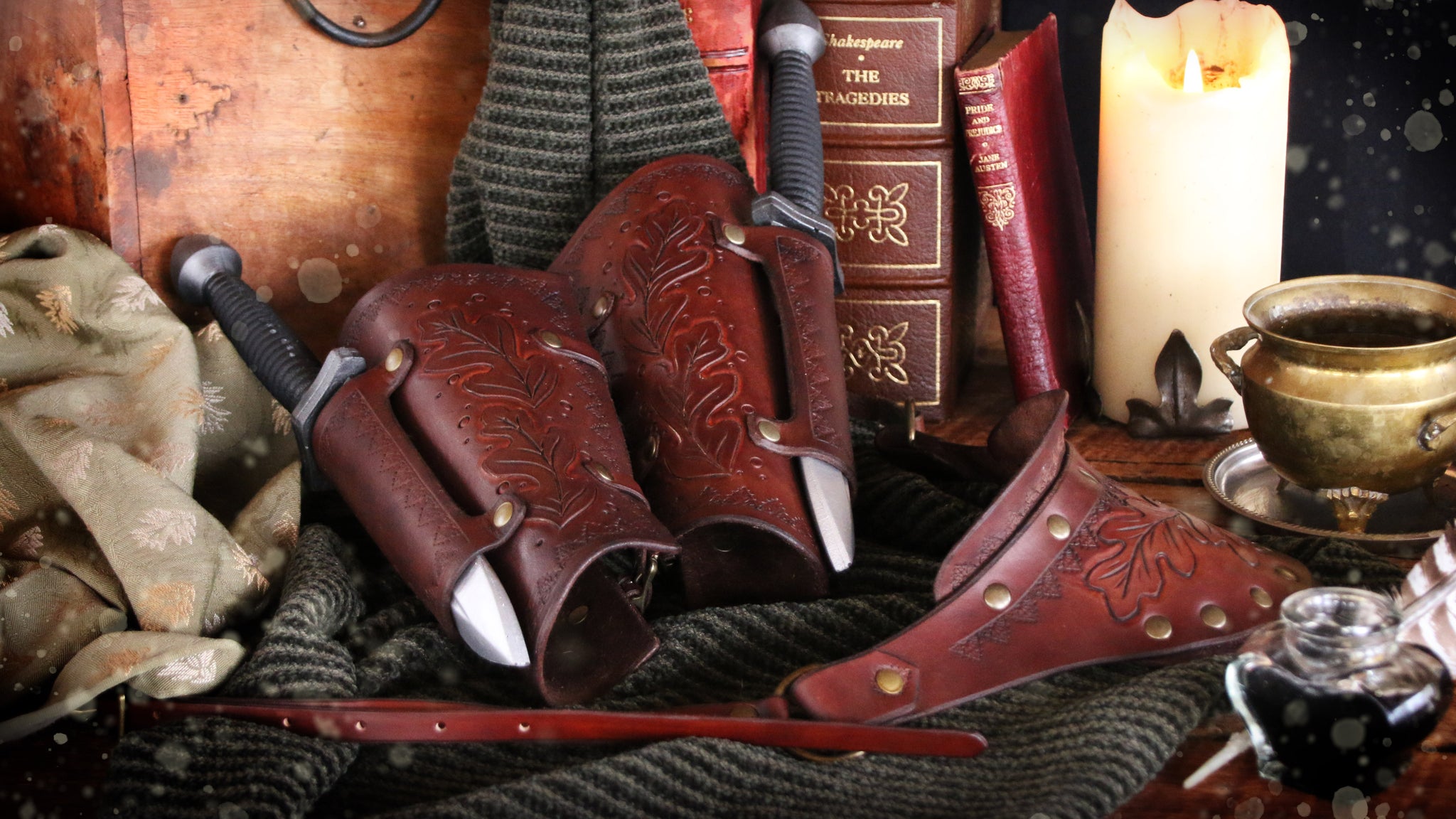 Custom Tooled Bracers - Leather wear for Fantasy characters and Larp ...