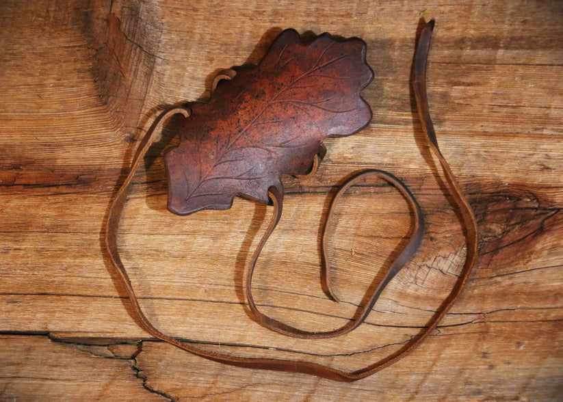 Oak Leaf Cuff - Leather Leaf bracers – Foxes and Ravens